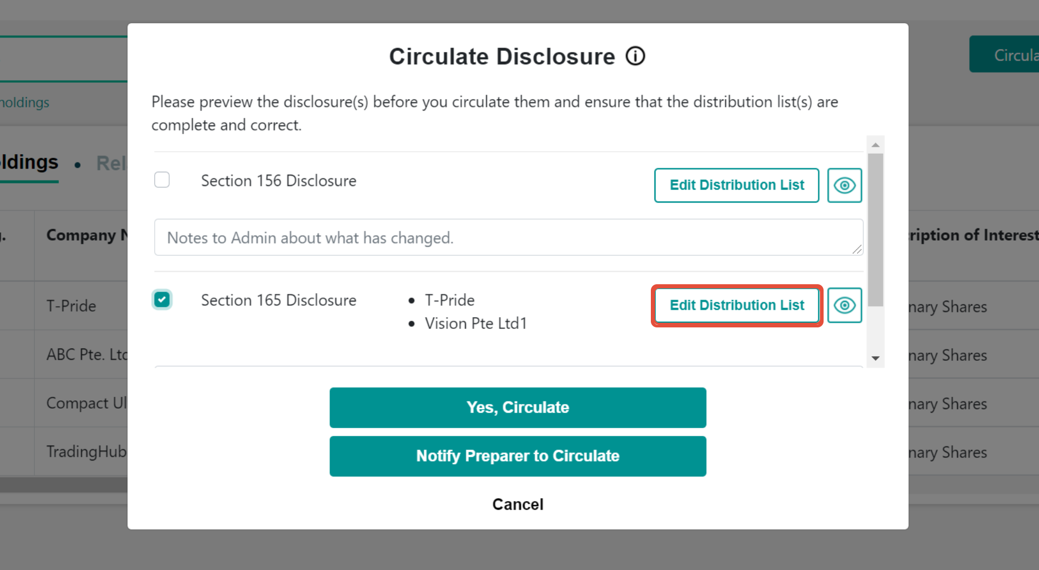 How to Circulate a Disclosure : Board.Vision