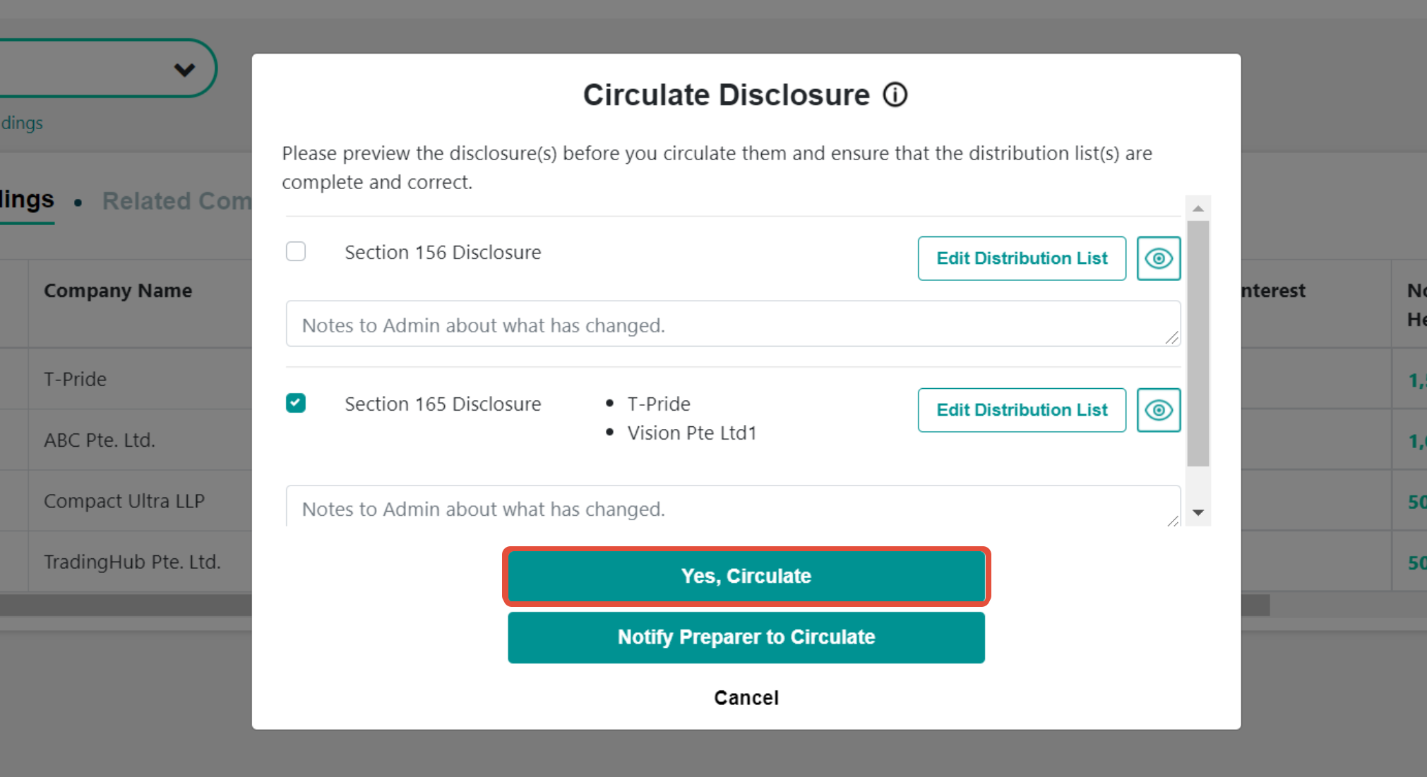 How to Circulate a Disclosure : Board.Vision