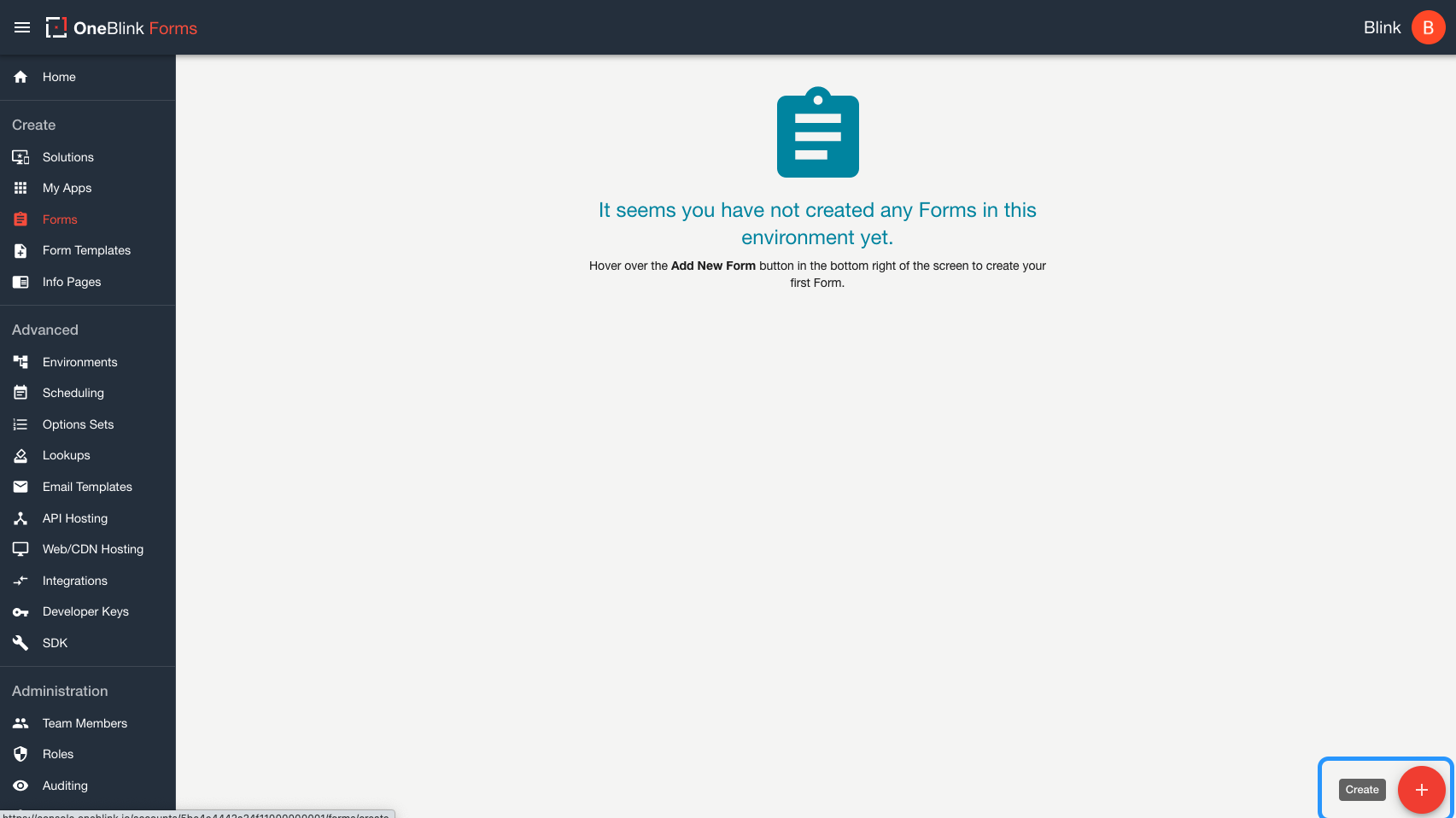 Building my first Form : OneBlink Support Portal