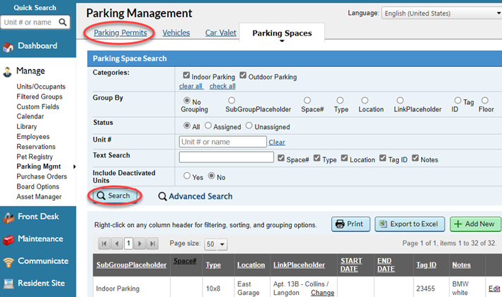 Parking Management : Staff Help Site