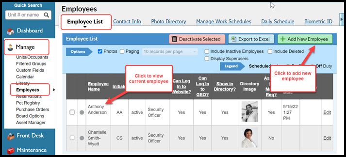 Employees : Staff Help Site