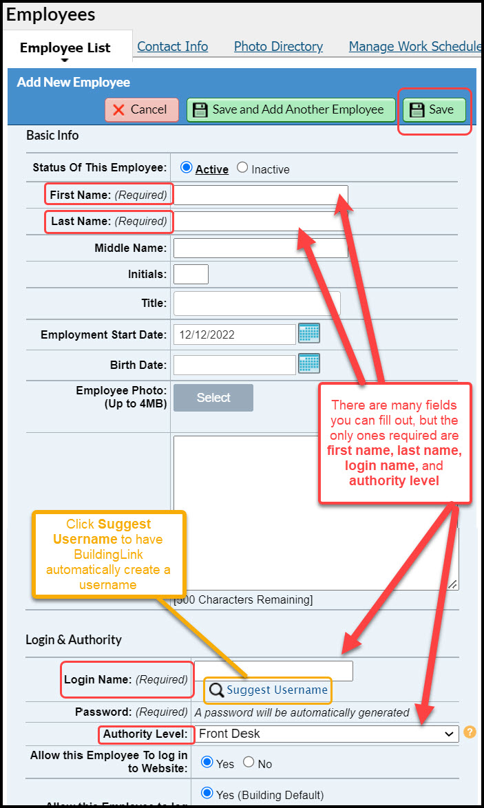 Employees : Staff Help Site