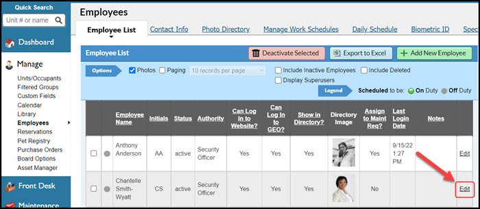 Employees : Staff Help Site