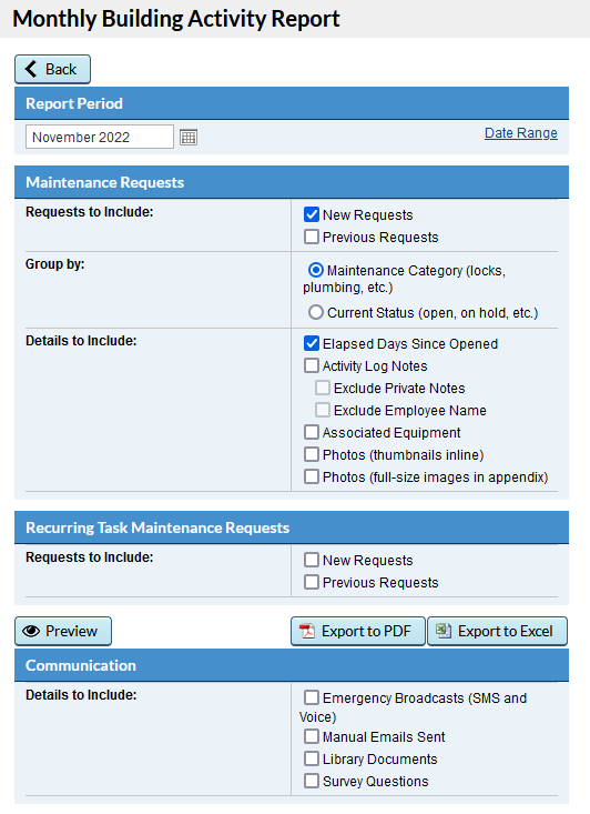 Maintenance Reports : Staff Help Site