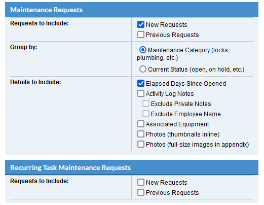 Maintenance Reports : Staff Help Site