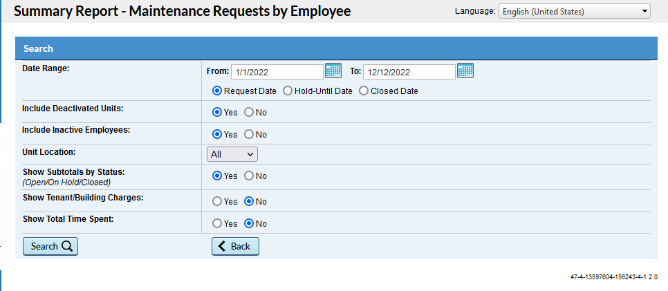 Maintenance Reports : Staff Help Site