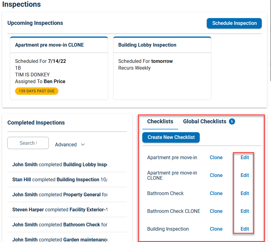 Inspections : Staff Help Site