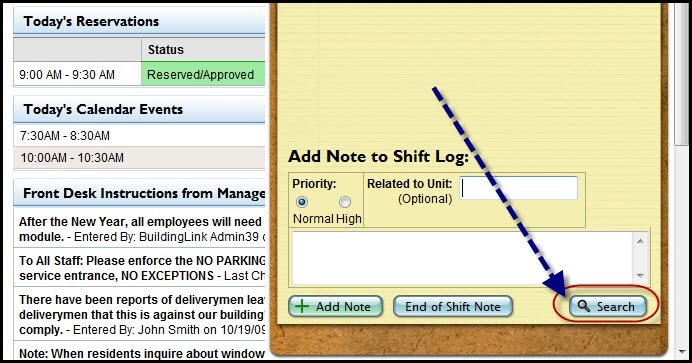 Shift Log : Staff Help Site
