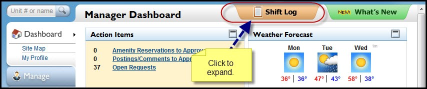 Shift Log : Staff Help Site
