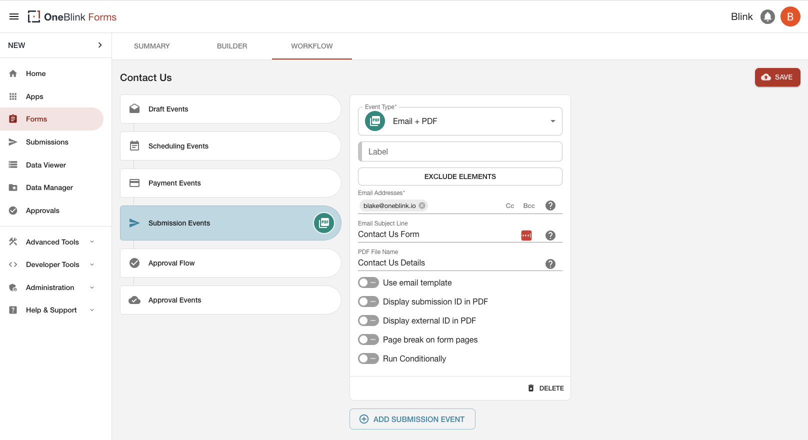 Building my first Form : OneBlink Support Portal