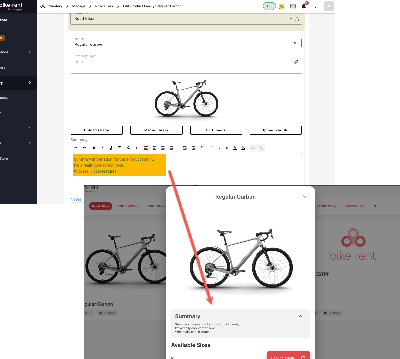 adding notes for your Items : BRM2.0 Help