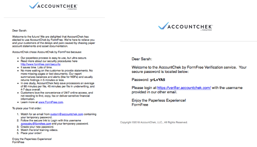 Getting Your AccountChek Credentials : AccountChek