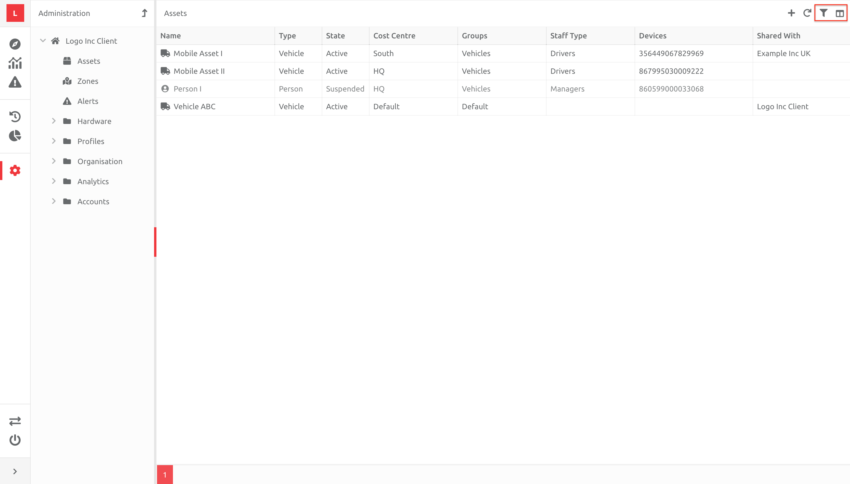 How do I filter items for a better view? – Radius Telematics