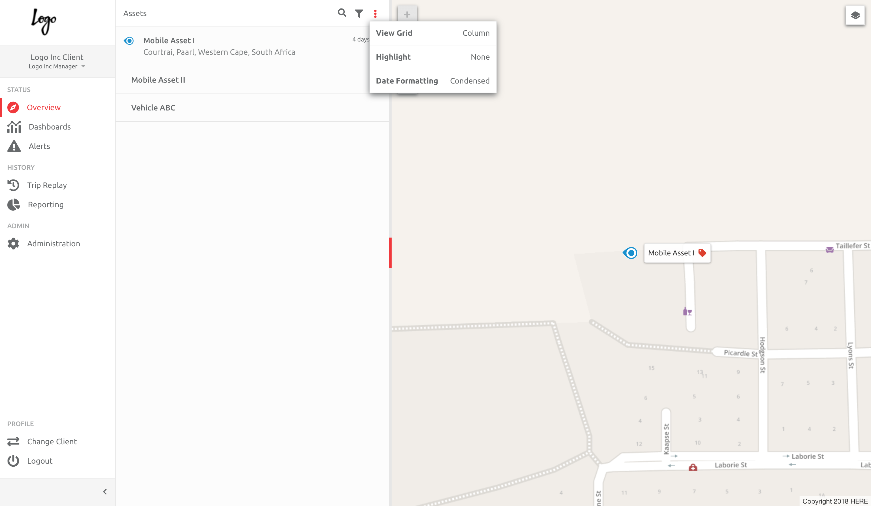 Overview Screen: Customising the View – Radius Telematics