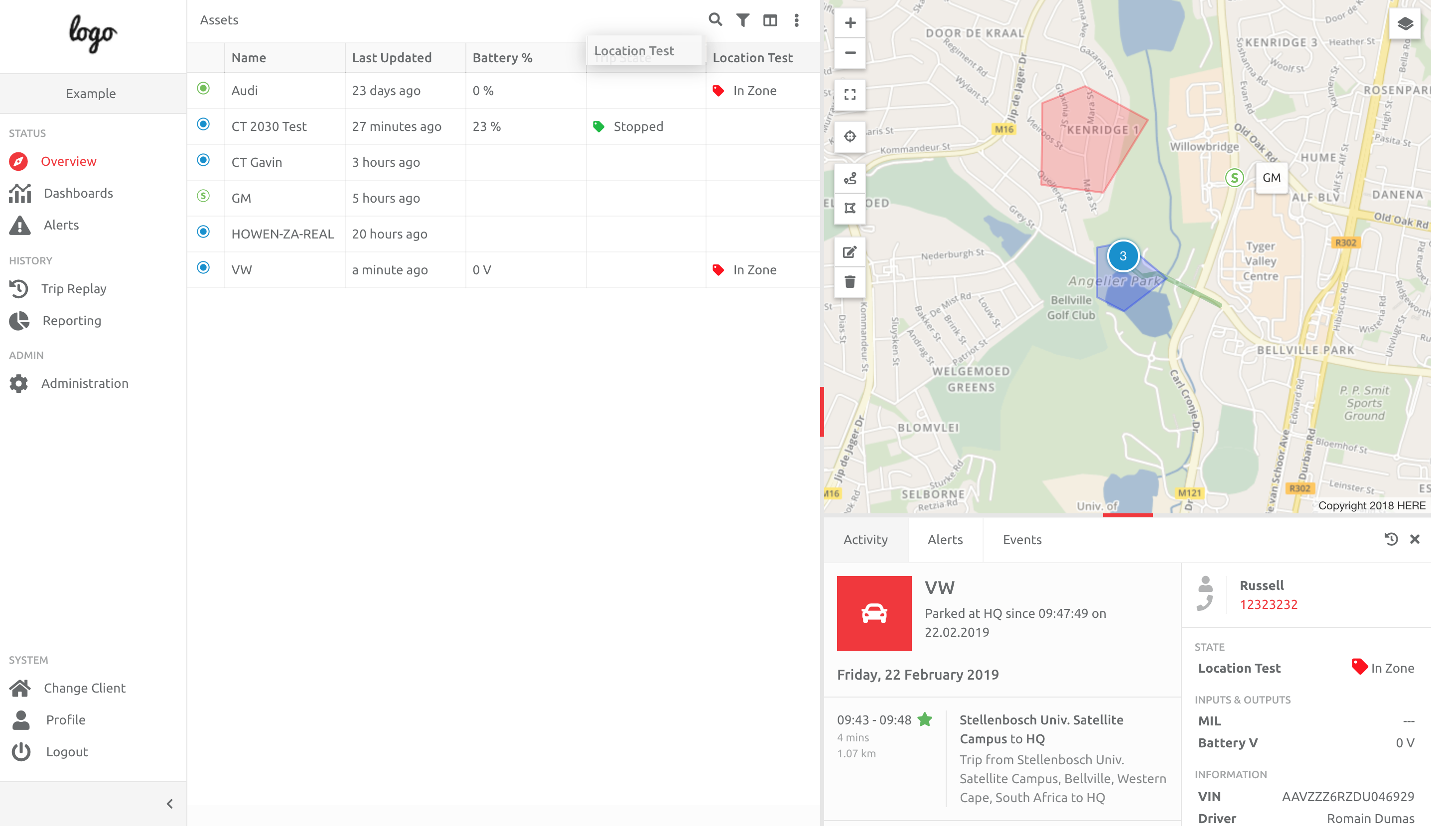 Overview Screen: Customising the View – Radius Telematics