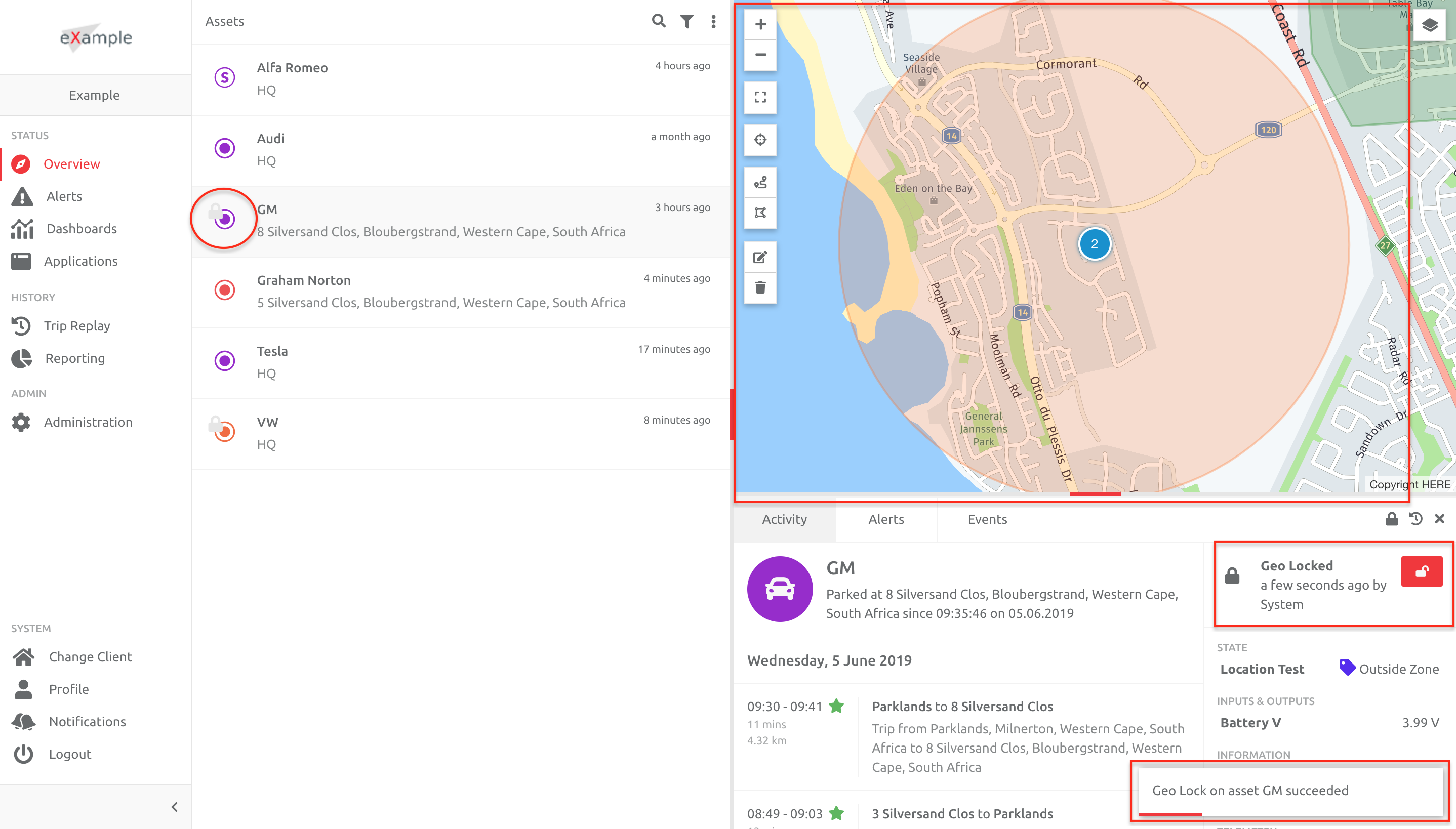 How do I lock an Asset in position? – Radius Telematics