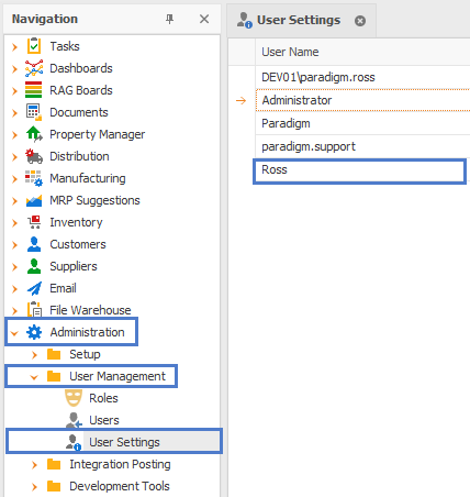 Setup User Defaults : Paradigm Software and Hosting