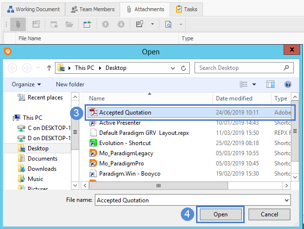 Working Documents Attachments : Paradigm Software and Hosting