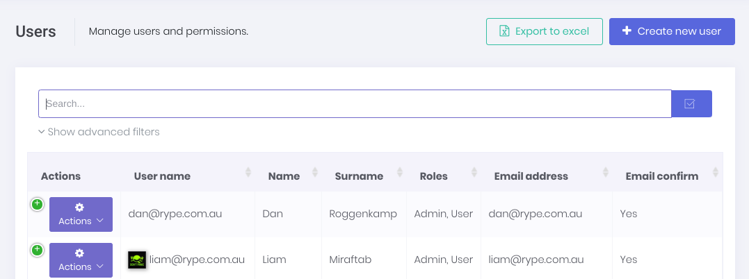 Users Dashboard : WorkGuru.io
