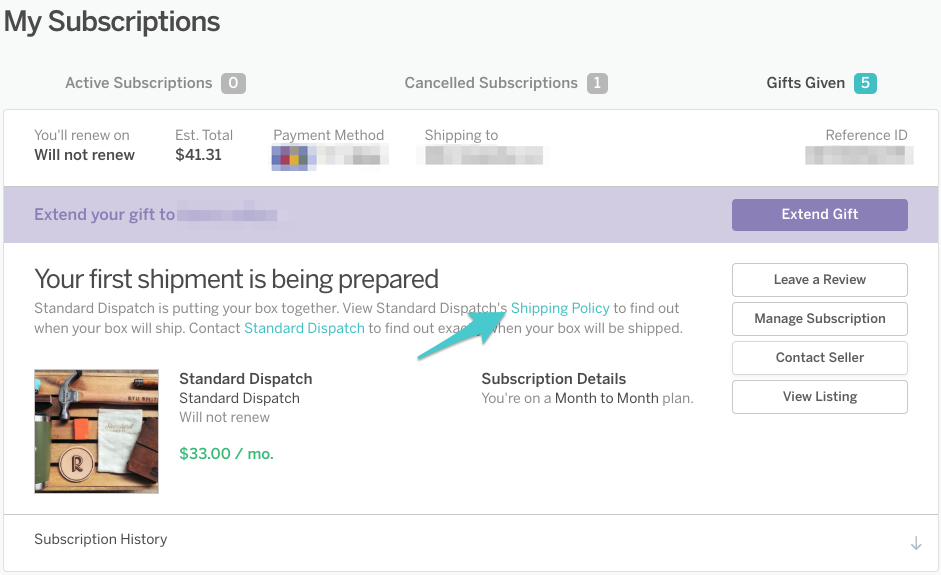 Understanding When a Subscription Will Ship : Support