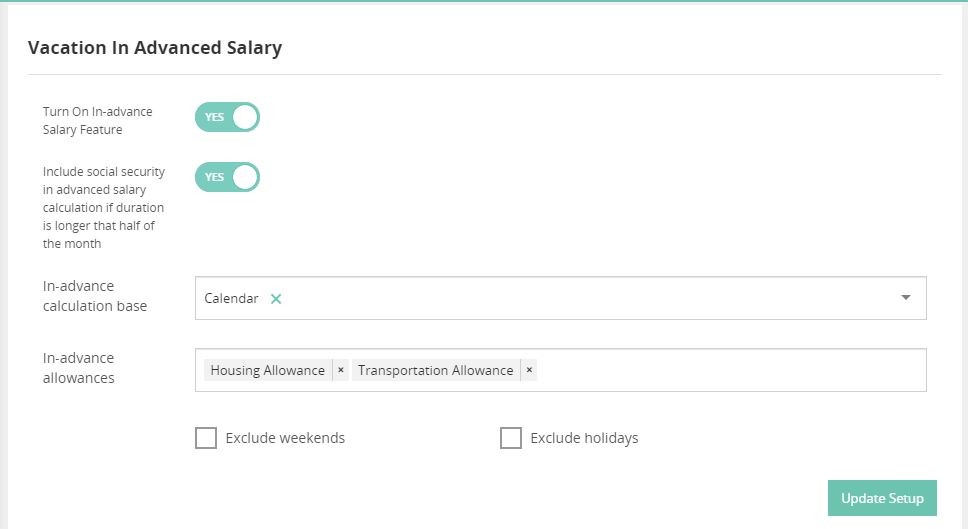 Calculate Vacation In-Advance Salary : ZenHR Solutions