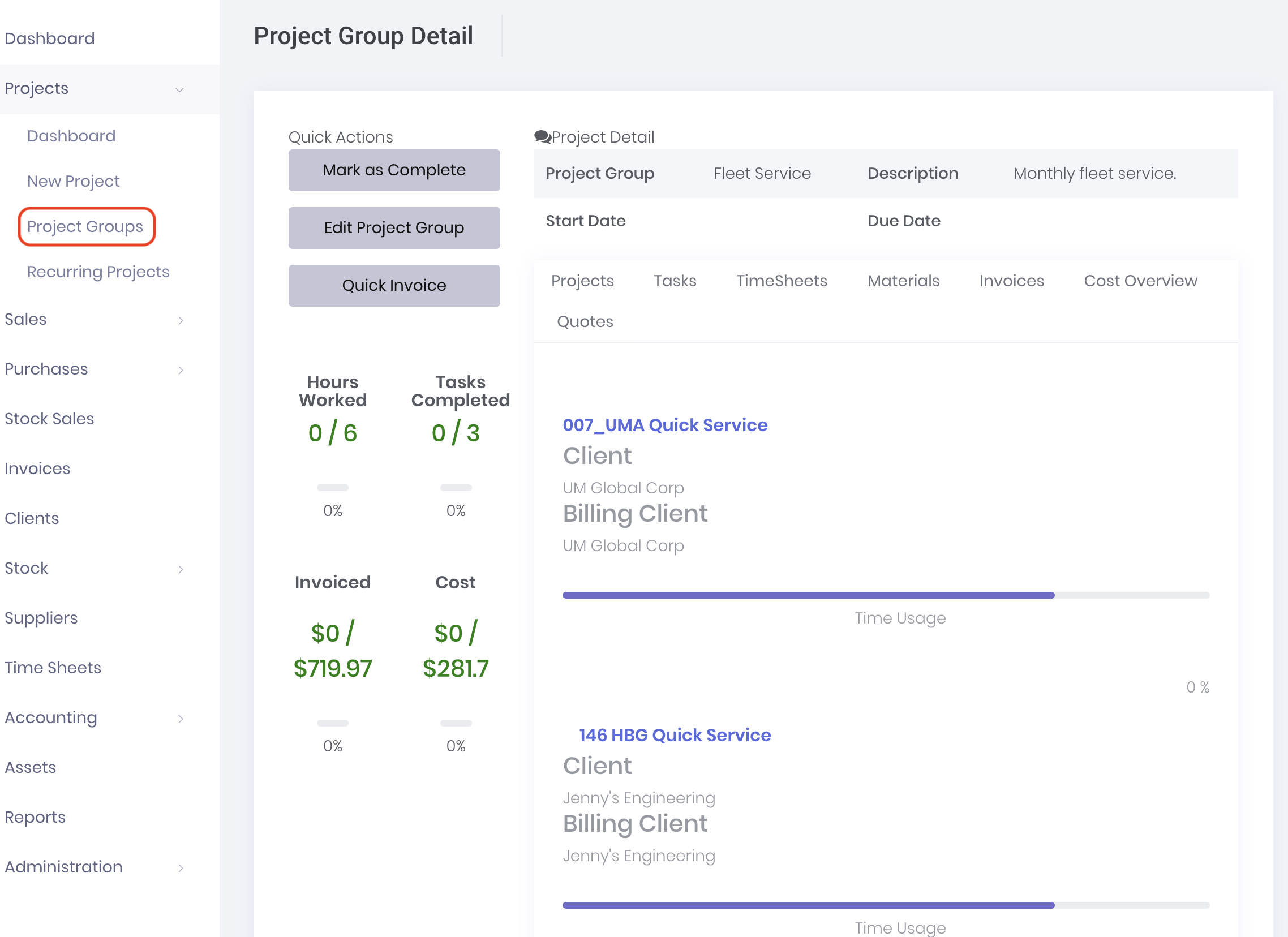 Project Group Invoicing in WorkGuru : WorkGuru Support Portal