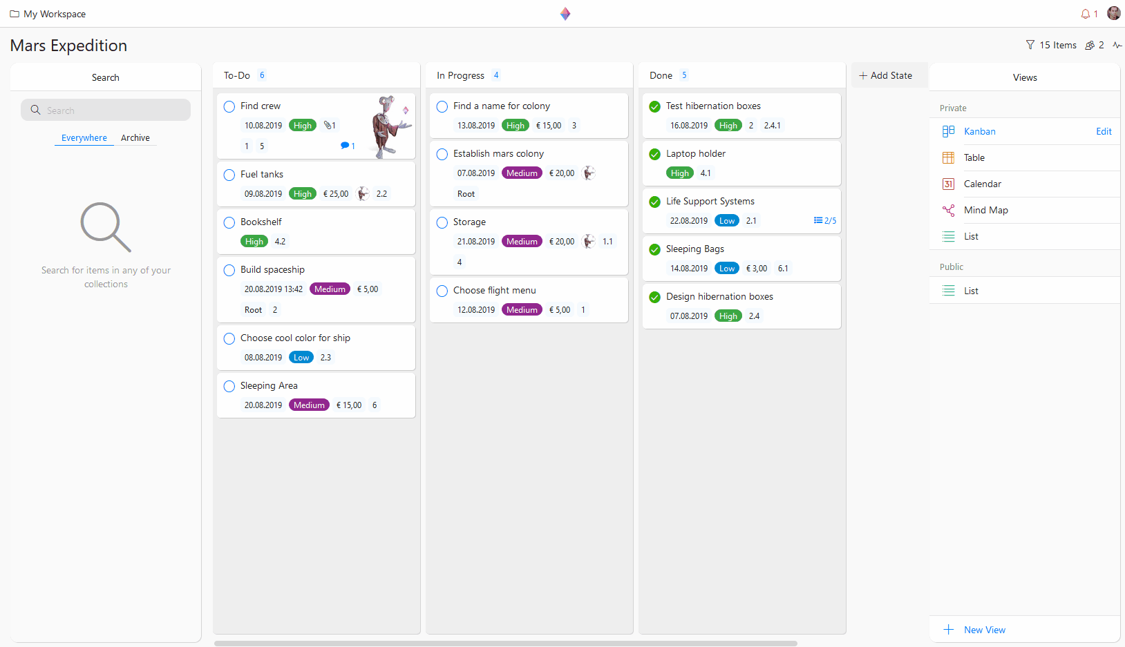 Using panels | Zenkit Base Helpdesk : Zenkit