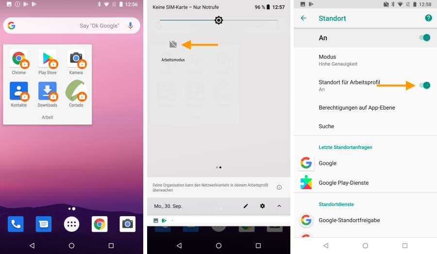 Arbeitsprofil für private Android-Geräte erstellen (BYOD) : Cortado ...