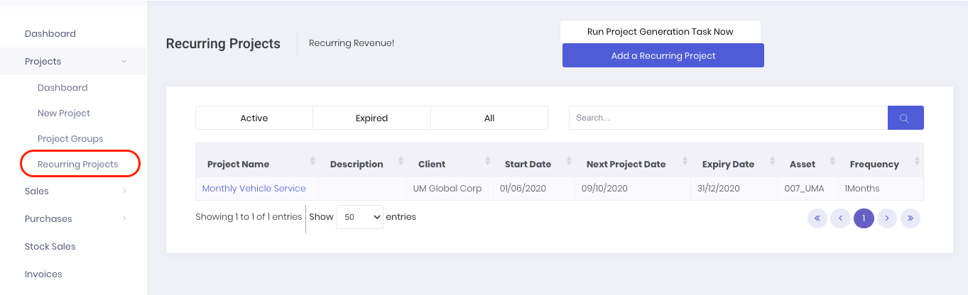Creating a Recurring Project in WorkGuru : WorkGuru.io