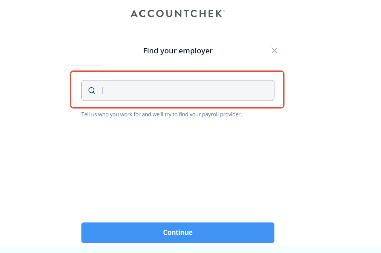 Finding Your Employer and Payroll Provider : AccountChek
