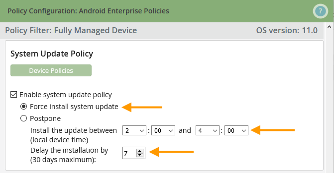 How to force OS updates for fully managed Android devices : Cortado ...