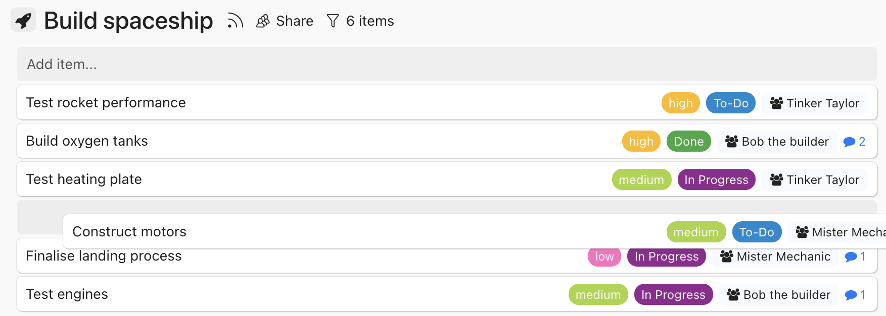 Guide to list view | Zenkit Base Helpdesk : Zenkit