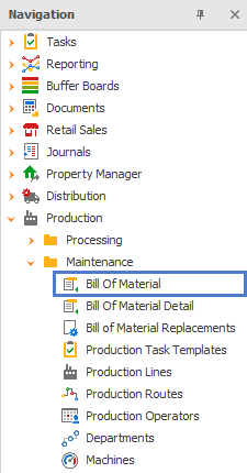 Create Bill Of Materials : Paradigm Software and Hosting