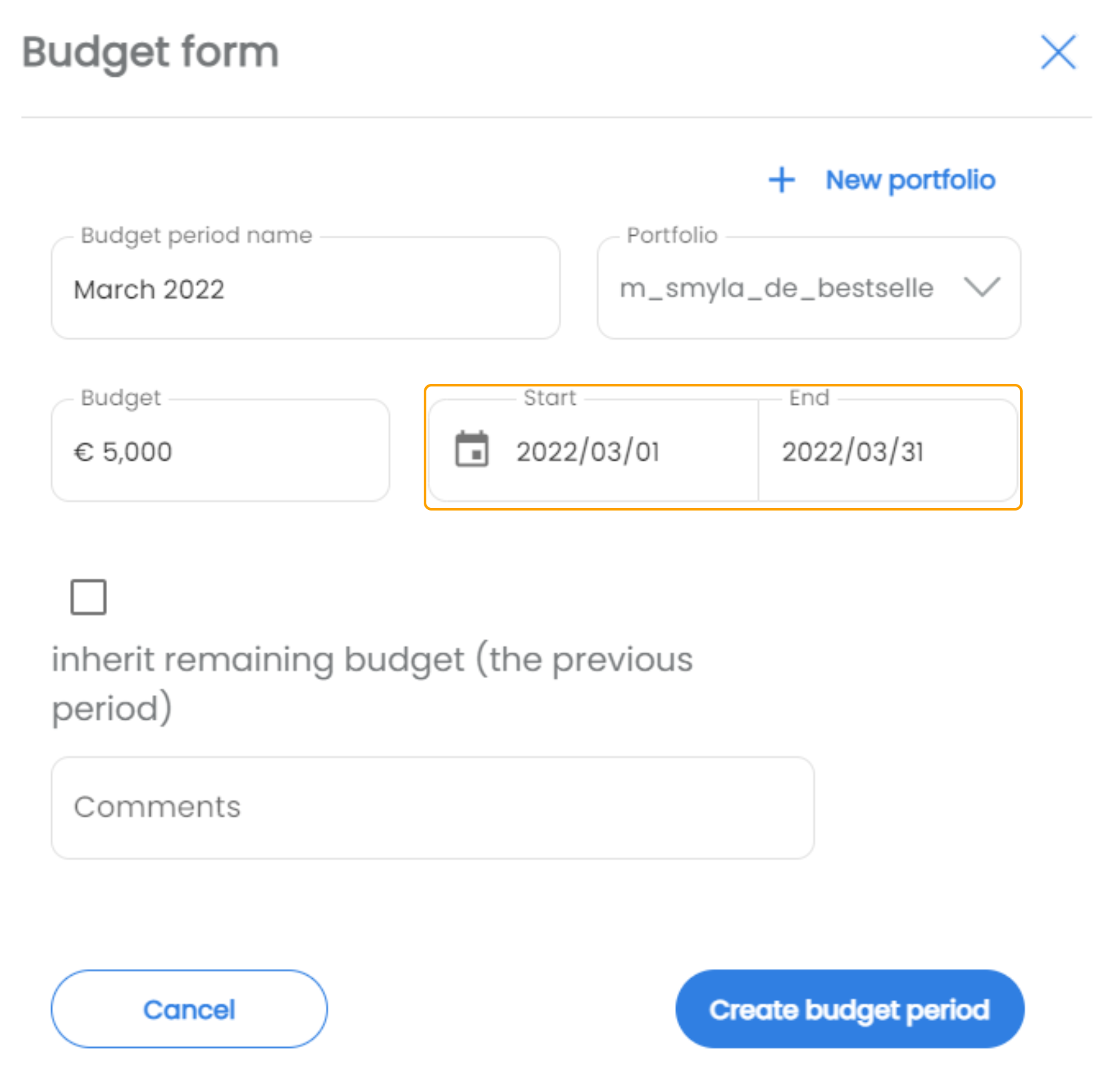 Portfolio Management: How to create and edit budget periods in Ad ...