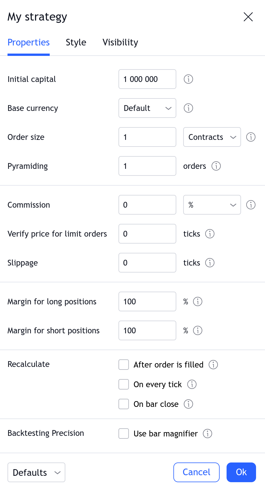 Strategy Properties TradingView Strategy Properties TradingView
