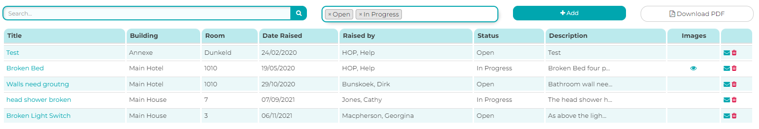 Housekeeping - Maintenance Issue : Support