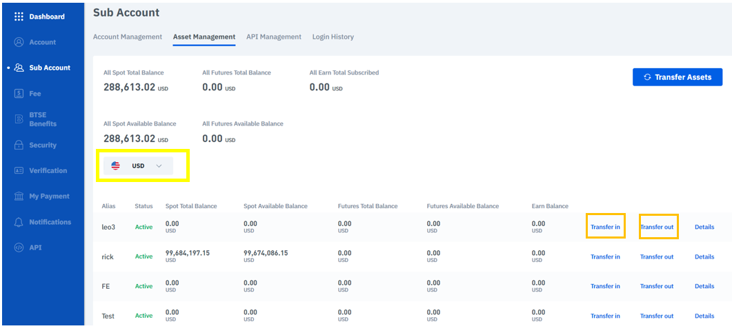 BTSE Sub-Account : BTSE Support