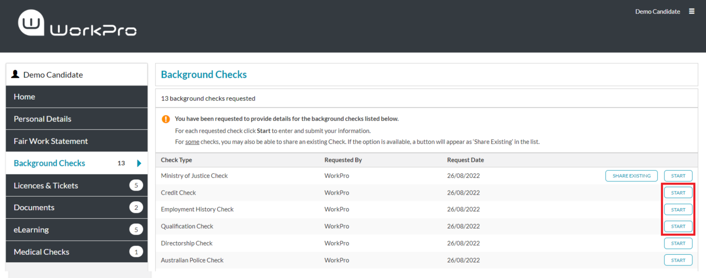 How do I complete a Probity Check?