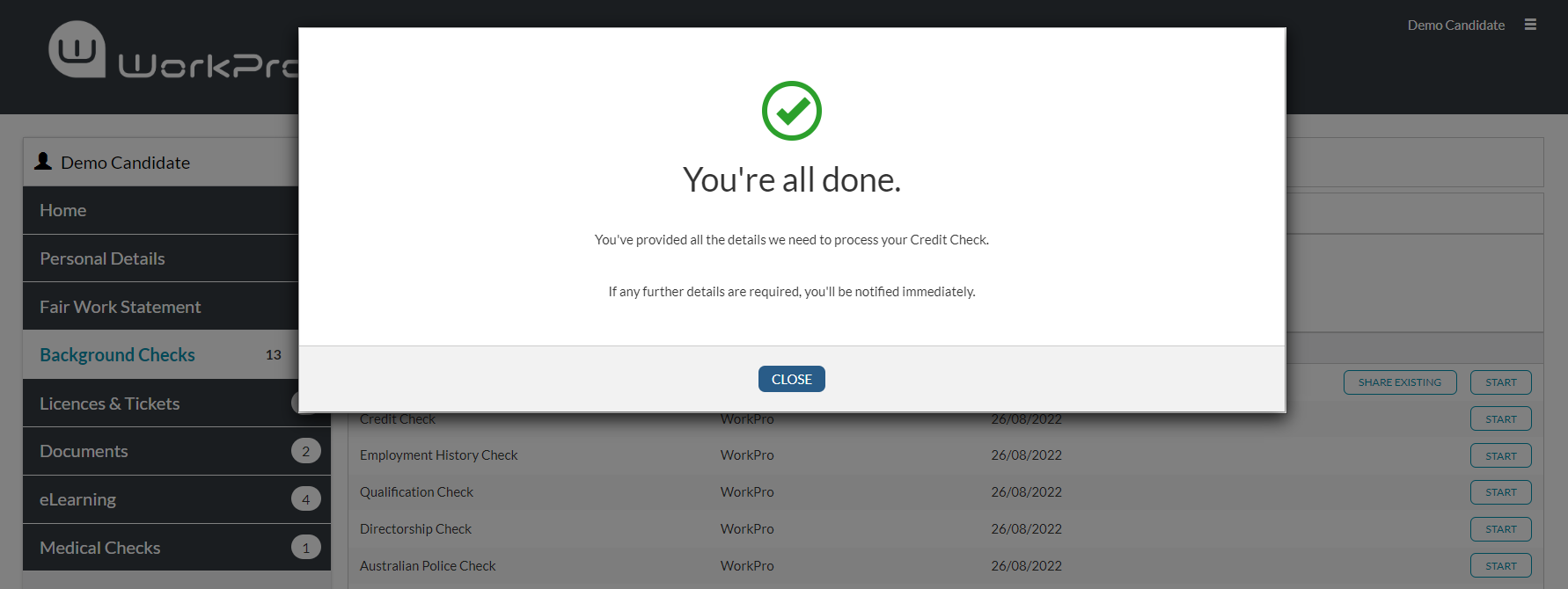 How do I complete a Probity Check?