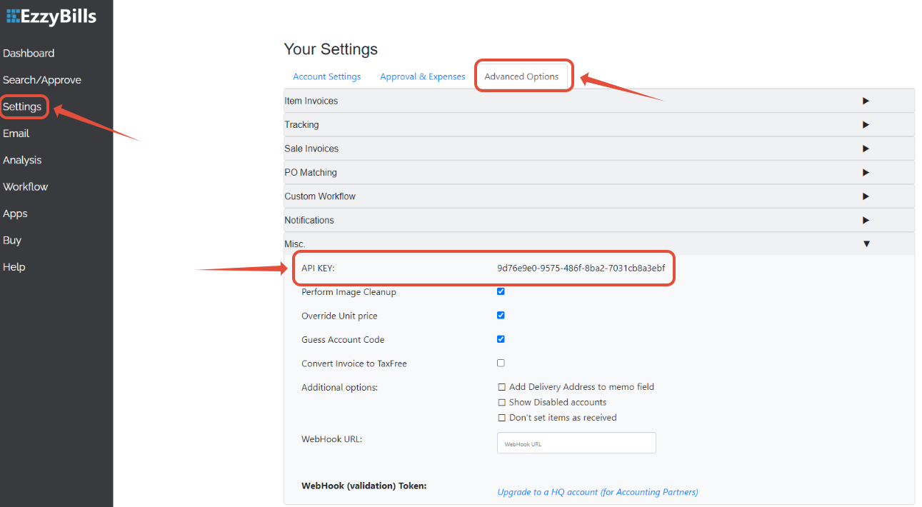 Connecting EzzyBills to WorkGuru : WorkGuru Support Portal