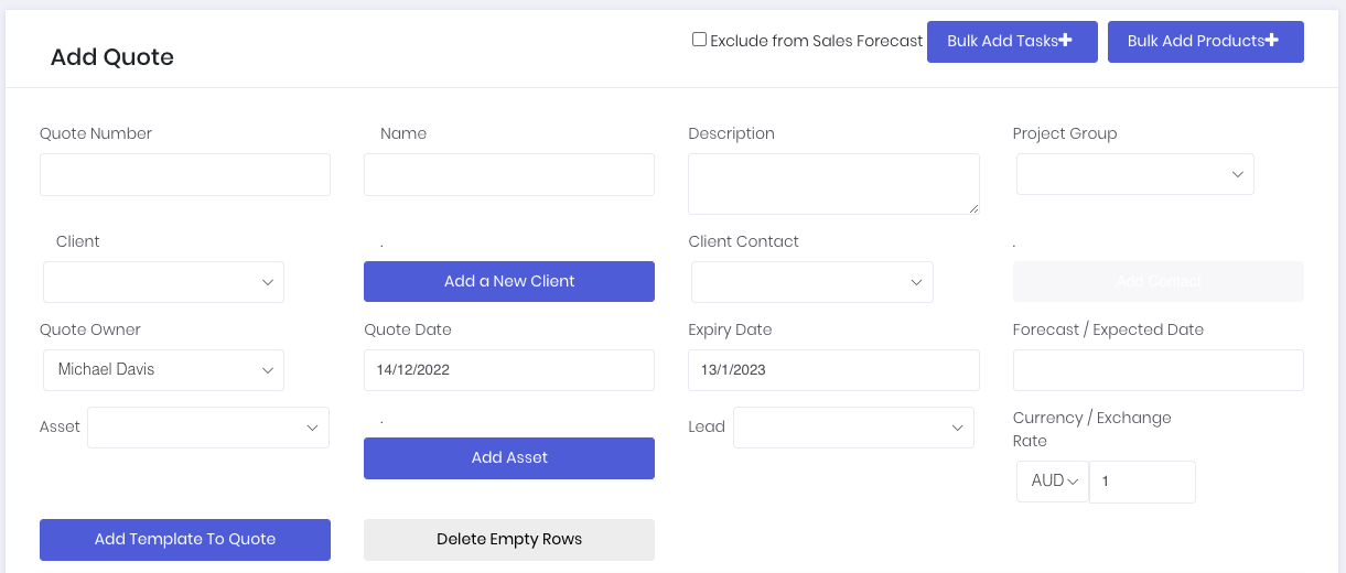 Add a Quote in WorkGuru : WorkGuru Support Portal