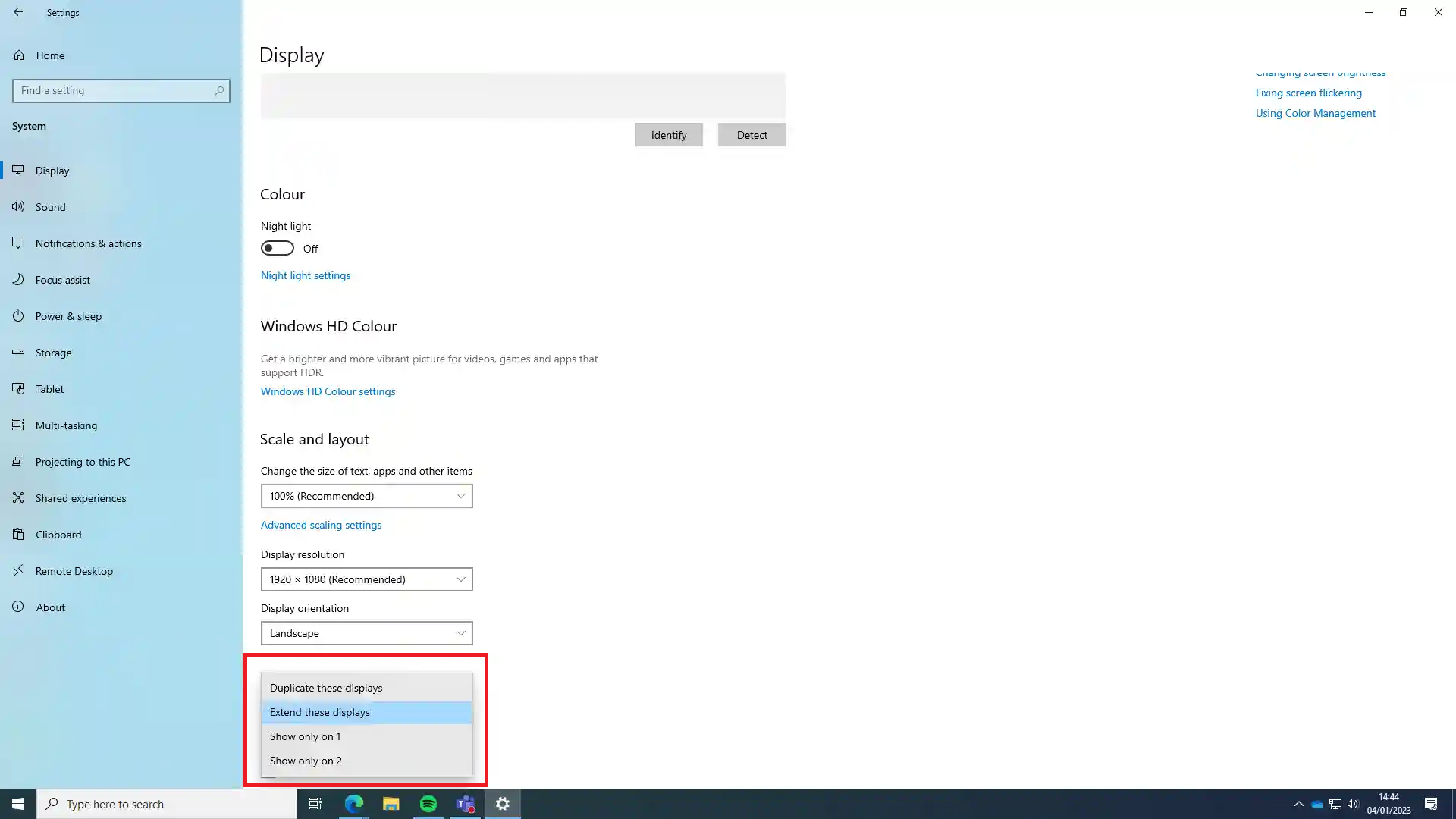 Change display mode - Windows 10 : CRST Support