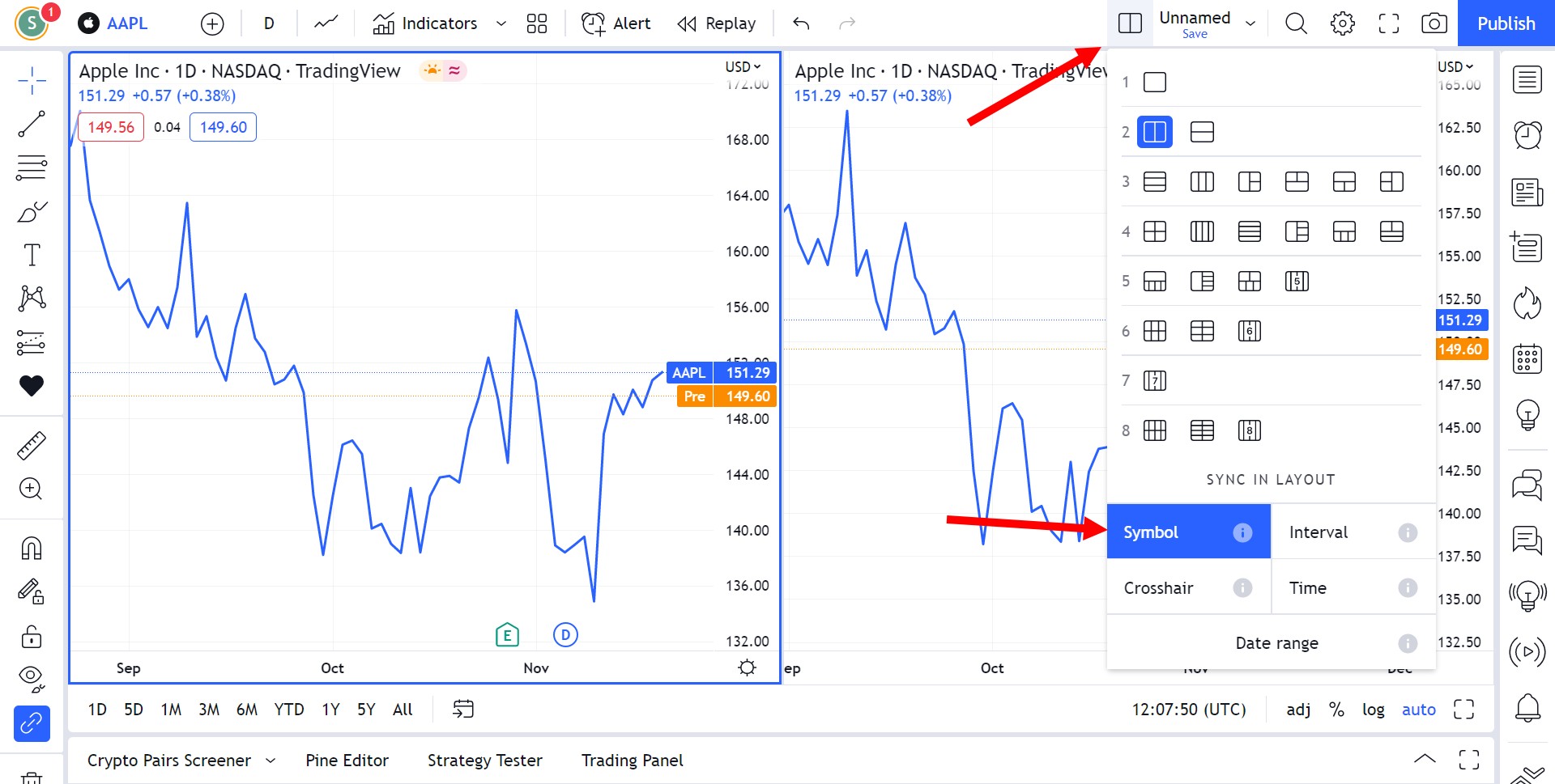 Wie synchronisiere ich die Charts meines Layouts? — TradingView