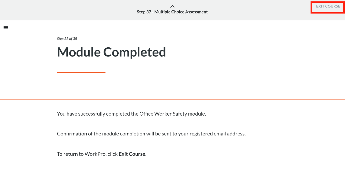 How do I complete a WorkPro learning module