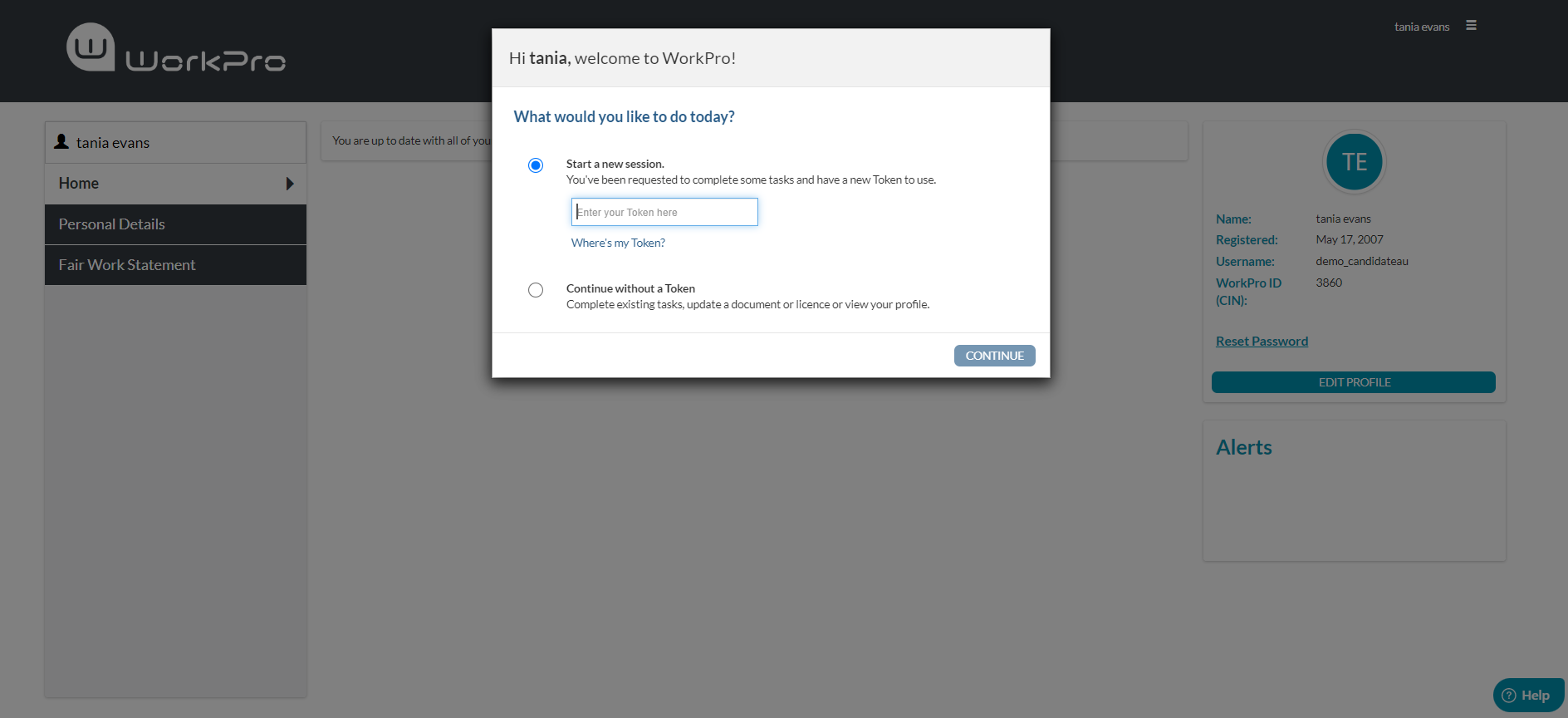 I've logged in successfully but can't see any tasks