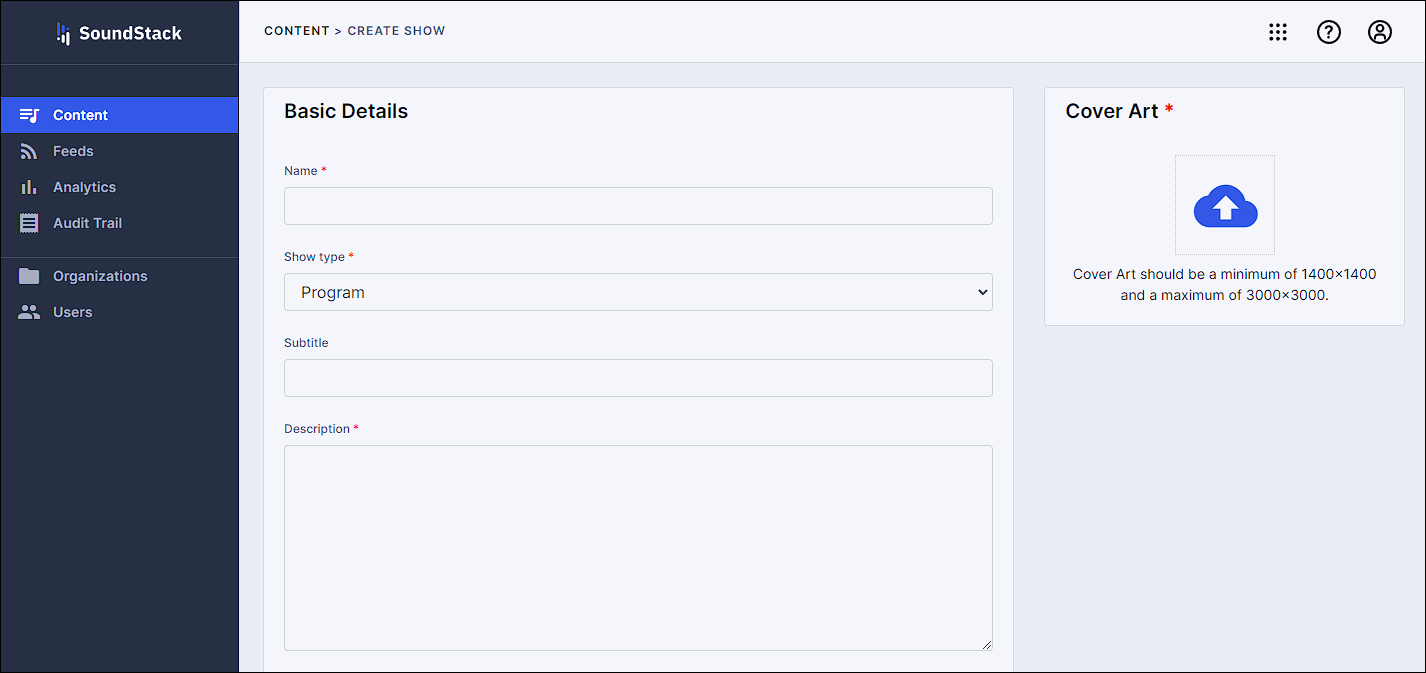 Podcaster Content Management : SoundStack Support