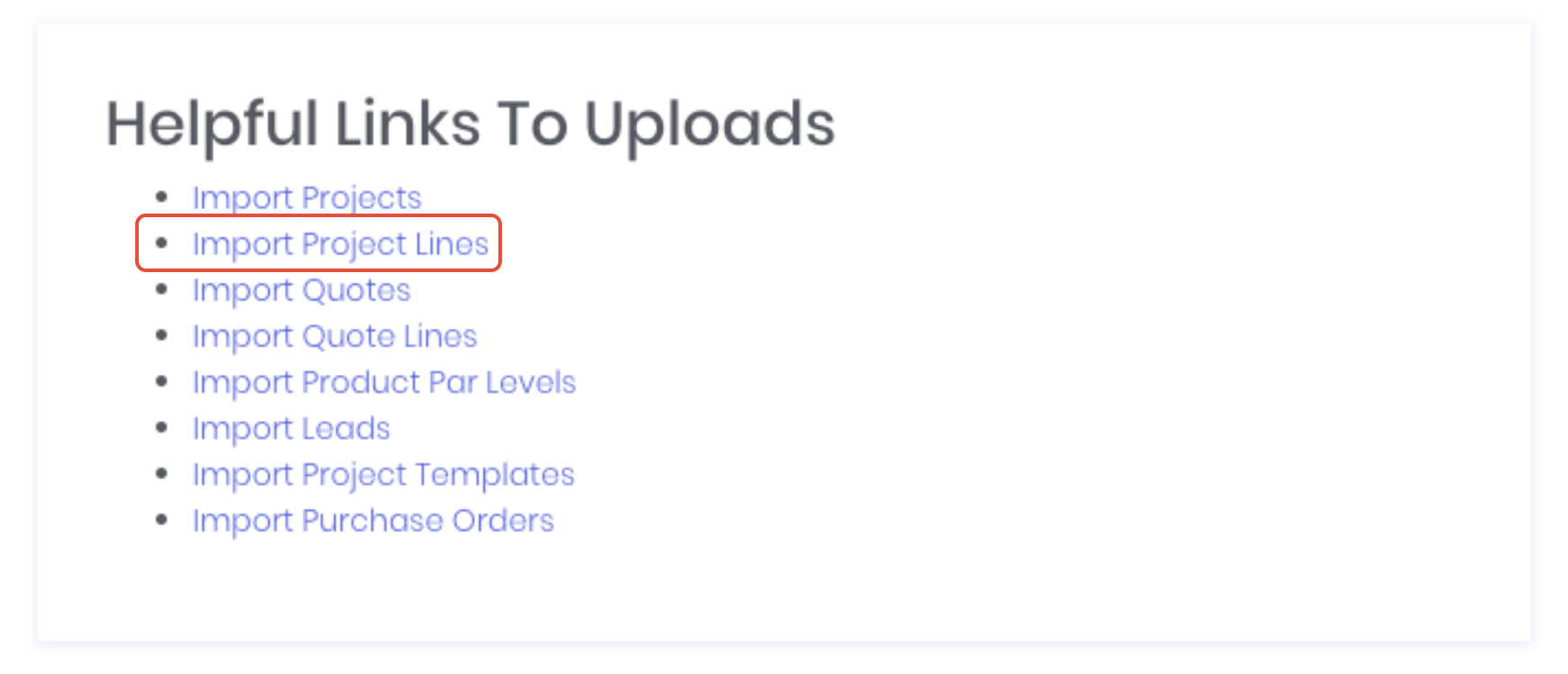 Importing Project Lines into WorkGuru : WorkGuru Support Portal