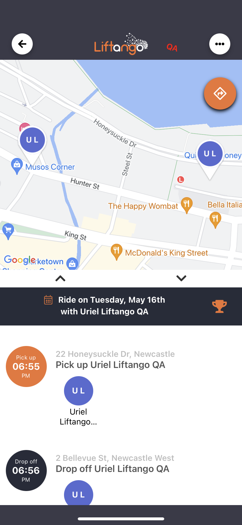 Ride Start and Ride Complete Threshold : Carpool