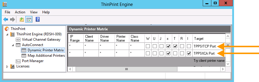 Server settings for ThinPrint Client Mac : ThinPrint