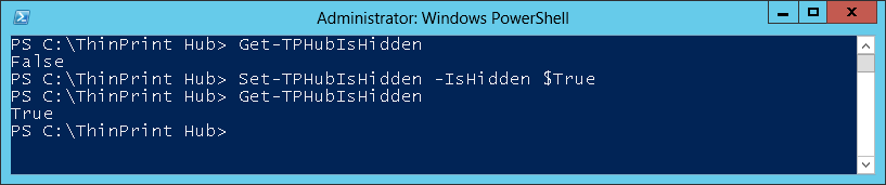 Set-TPHubIsHidden : ThinPrint